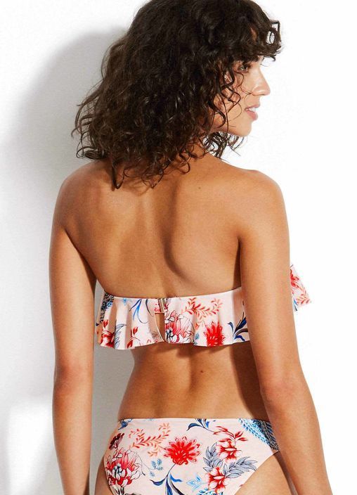 WATER GARDEN FRILL BUSTIER BANDEAU BIKINI TOP – Beach Breeze WATER GARDEN FRILL BUSTIER BANDEAU BIKINI TOP – Beach Breeze